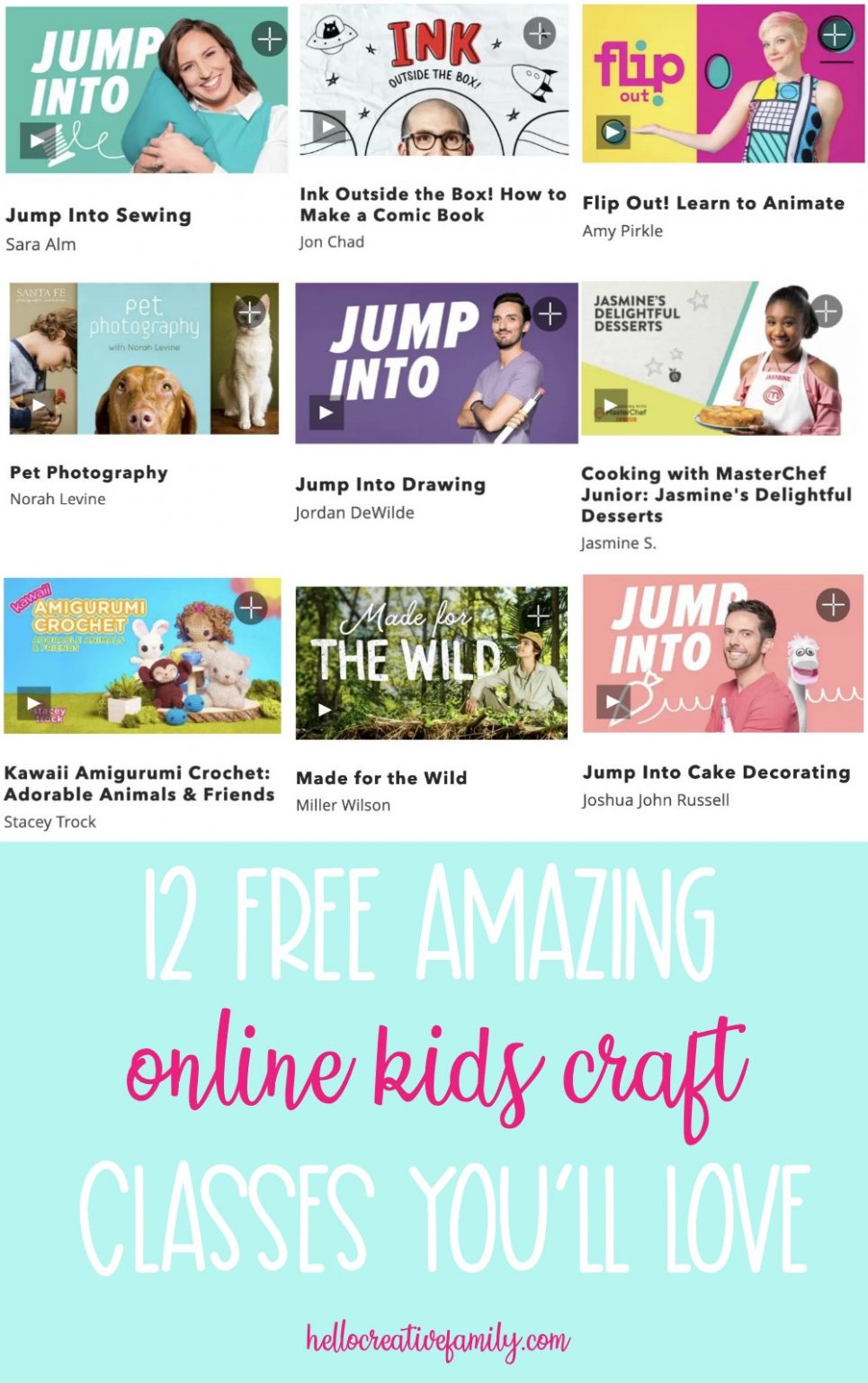 12 Free Online Kids Craft Classes - Hello Creative Family