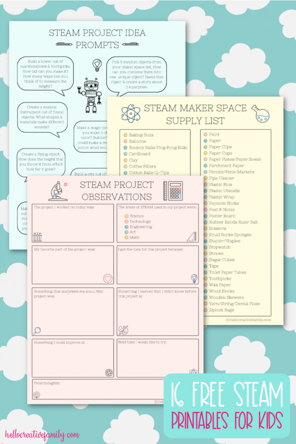 16 Free STEAM Worksheets For Kids - Hello Creative Family