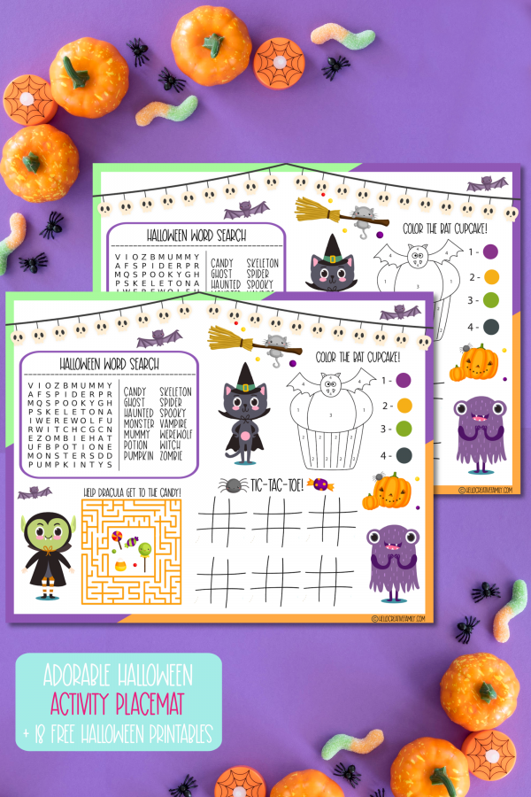 18 Free Halloween Printables Including Halloween Activity Placemat