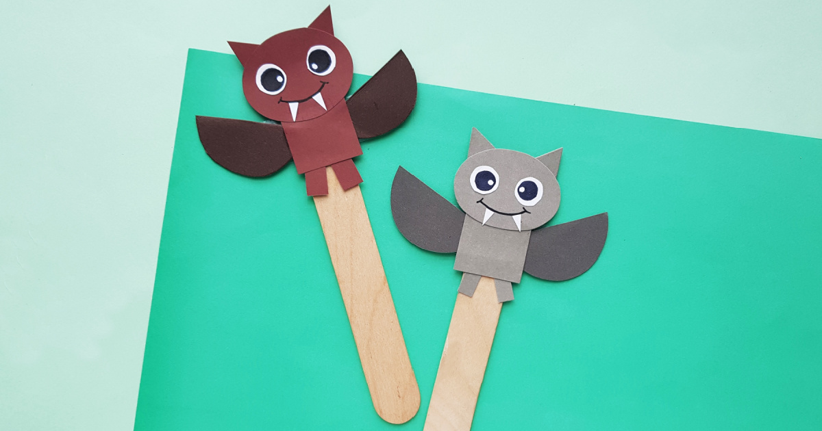 DIY Bat Puppet Fun and Easy Kids Craft With Template