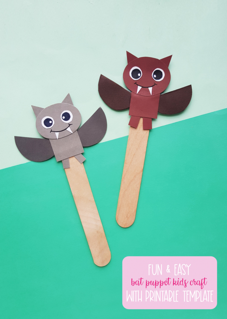 DIY Bat Puppet Fun and Easy Kids Craft With Template