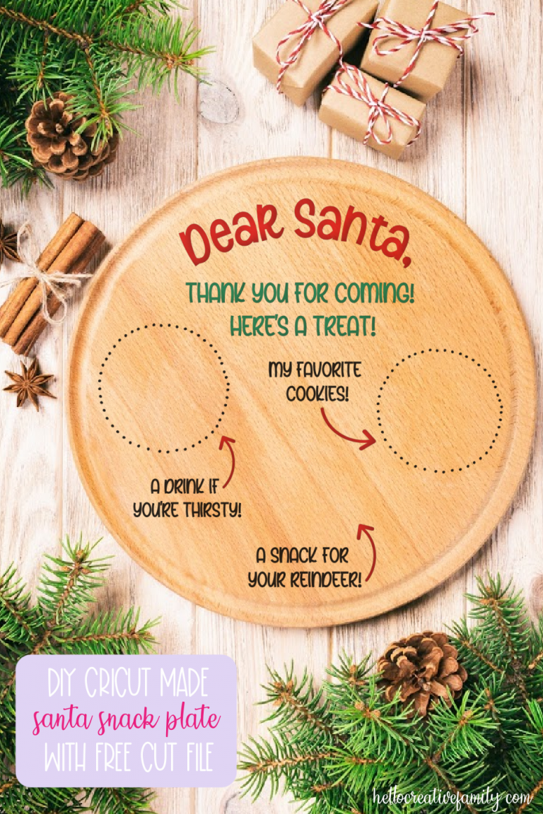 DIY Santa Snack Plate Cricut Craft with Free Cut File