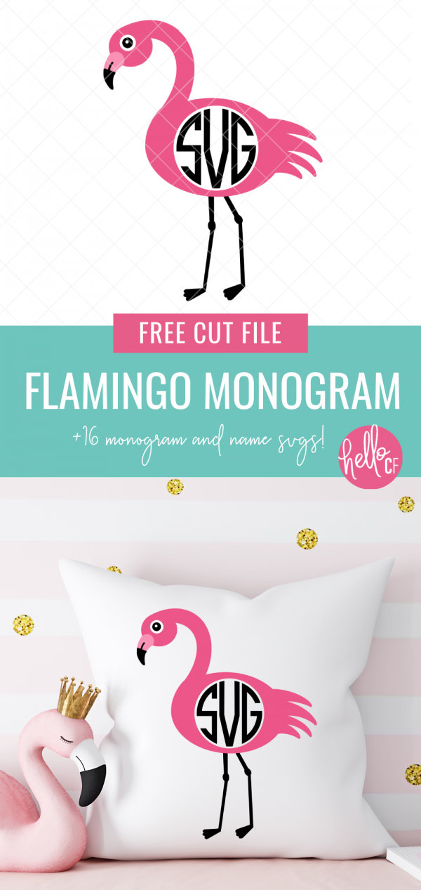 Flamingo Monogram SVG + 16 Monogram Cut Files
