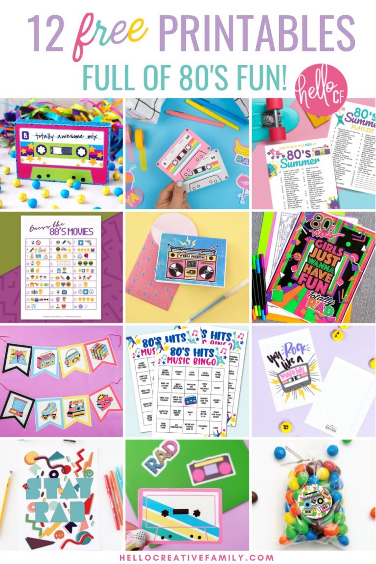 How To Give Your Kids An 80's Summer Printable + 12 Eighties Printables