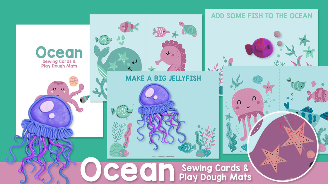 8 Printable Crafts For Kids Including Ocean Sewing Cards