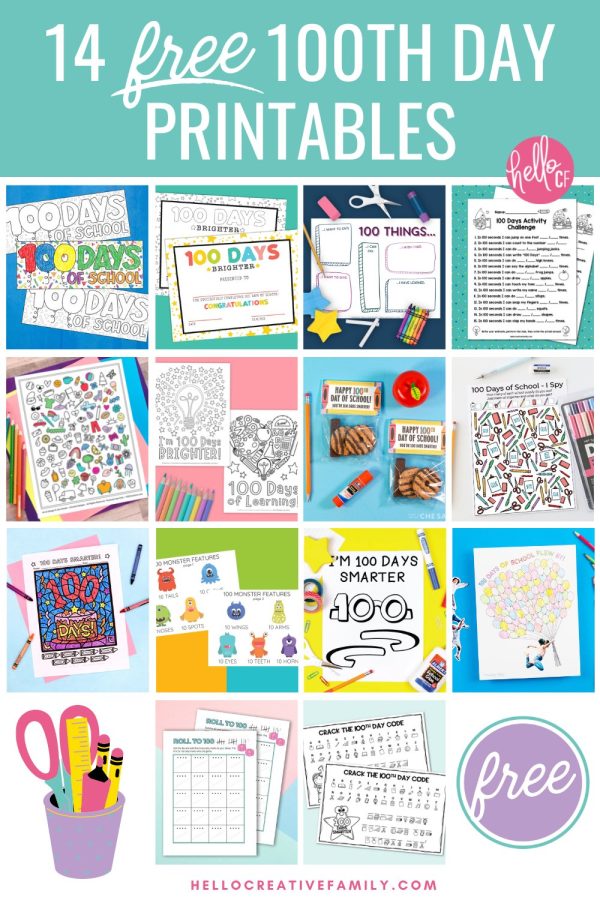 14 Free 100 Day of School Printables + Tons of Activities and Ideas