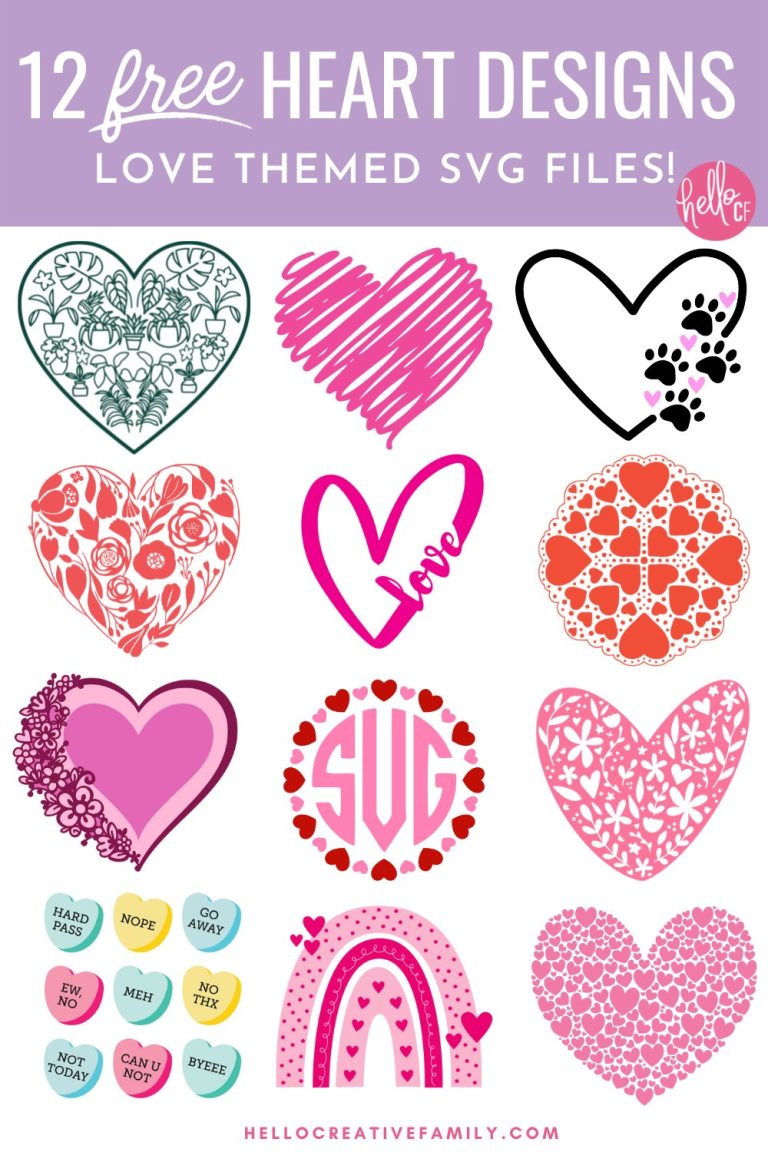 Heart Paw Print SVG + 12 Free Heart Cut Files - Hello Creative Family
