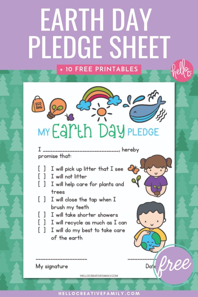 10 Free Earth Day Printables Including Earth Day Pledge