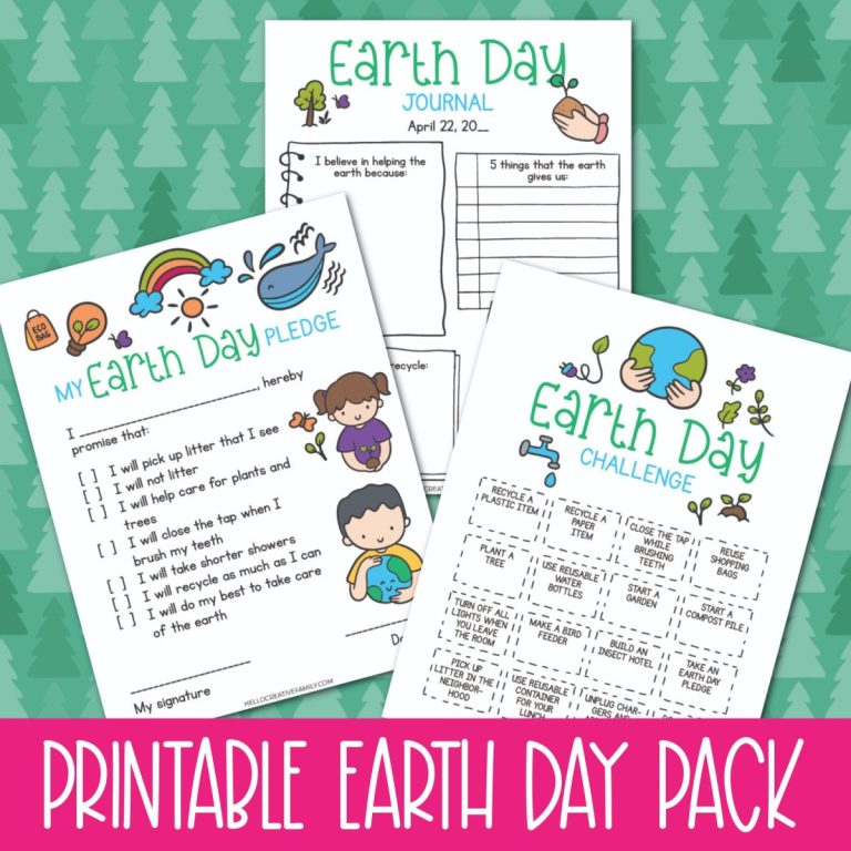 10 Free Earth Day Printables Including Earth Day Pledge