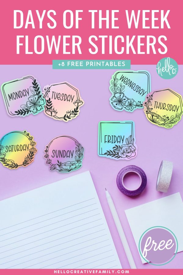8 Free Flower Printables Including Days Of The Week Flower Stickers