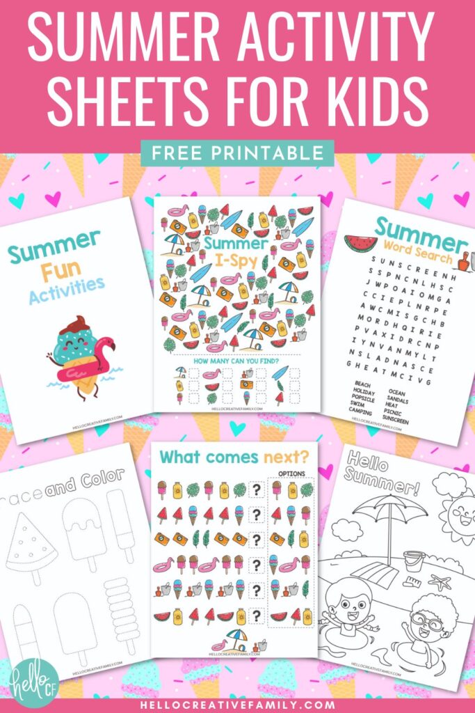 Free Fun Summer Activity Sheets to Keep Kids Busy - Hello Creative Family
