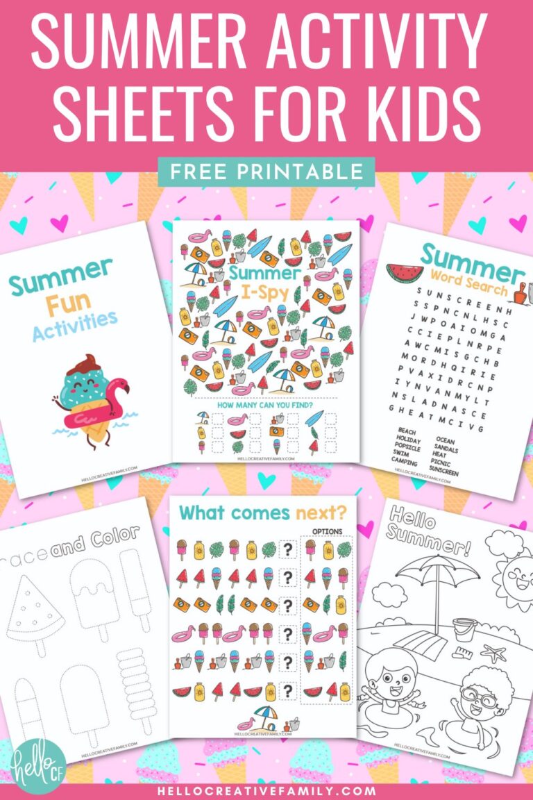 Free Fun Summer Activity Sheets to Keep Kids Busy - Hello Creative Family