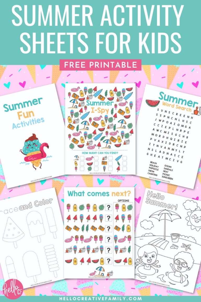 Free Fun Summer Activity Sheets to Keep Kids Busy - Hello Creative Family